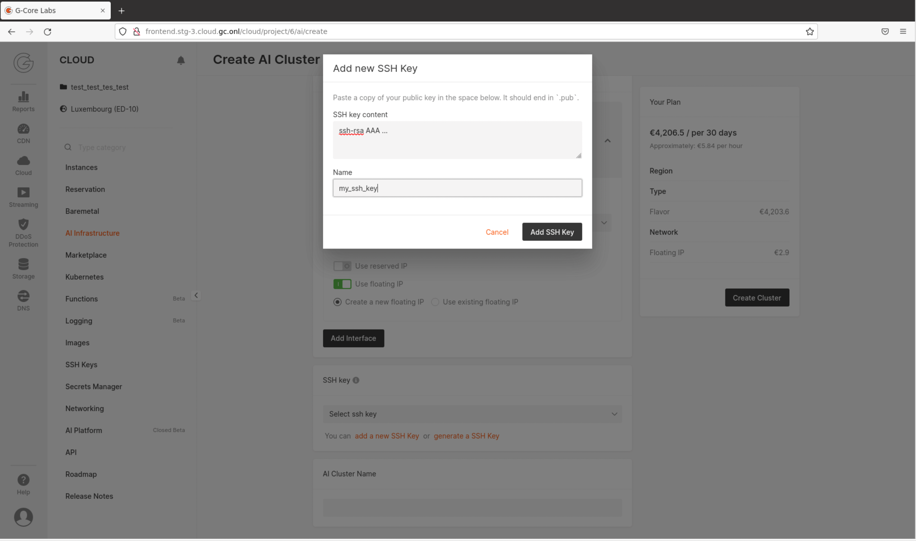 3. Access GCore and create an IPU cluster — Gcore Cloud: Getting Started with IPUs